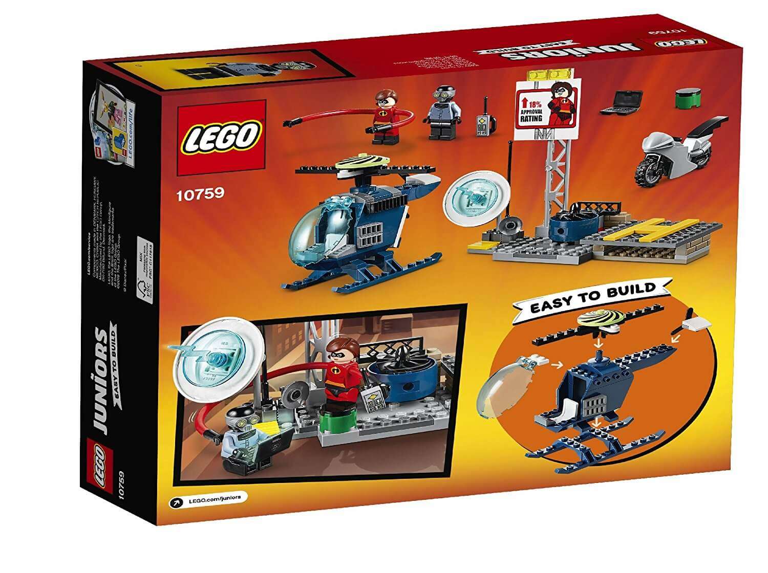 LEGO 10759 The Incredibles Elastigirl’s Rooftop Pursuit Building Set ...
