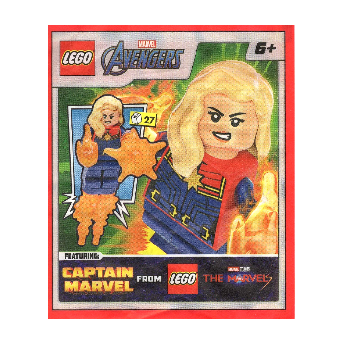LEGO Marvel Super Heroes Captain Marvel Minifigure Paper Foil Pack Set ...