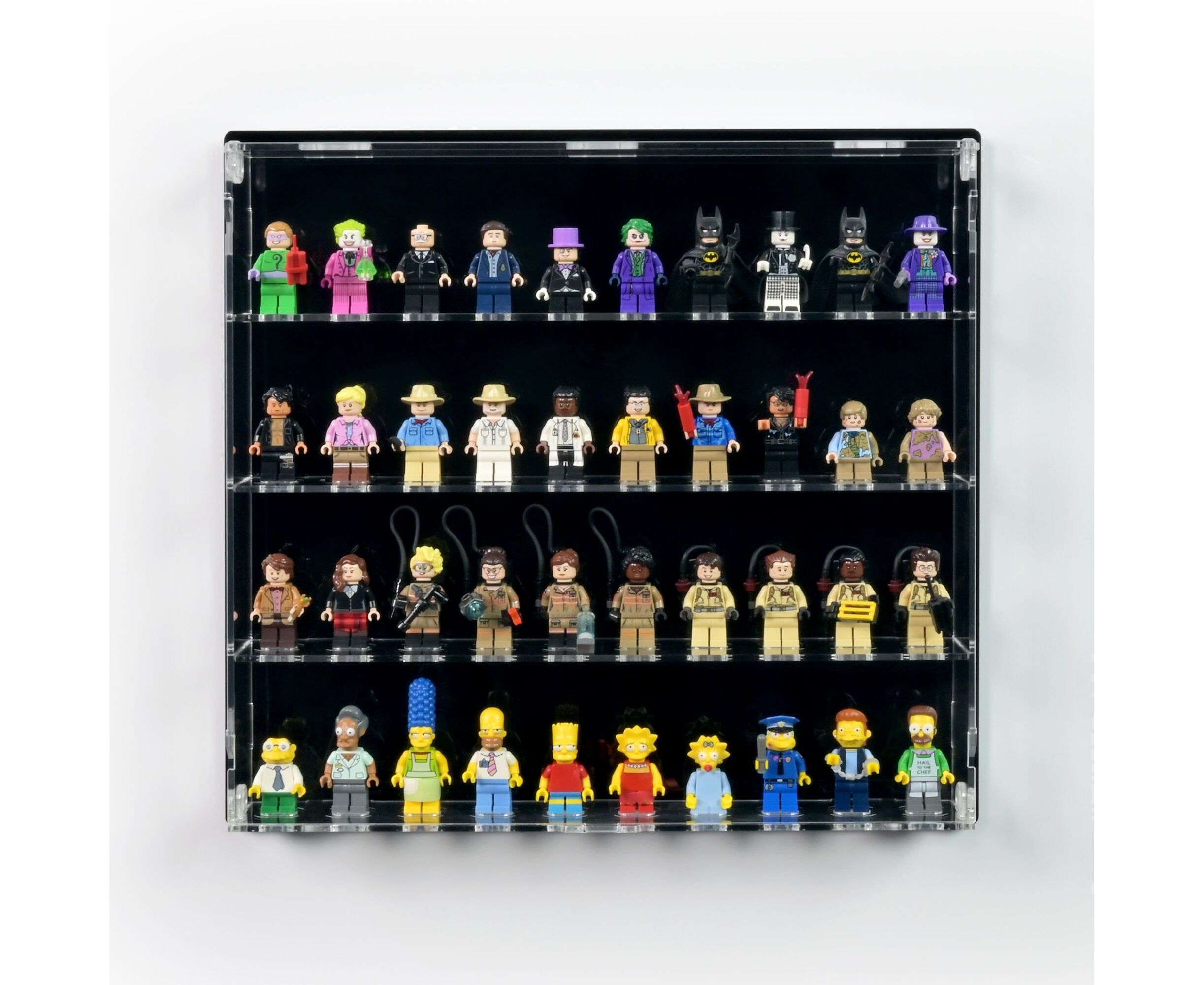 Black LEGO Minifigures Wall Display Case – Holds 40x Minifigures ...
