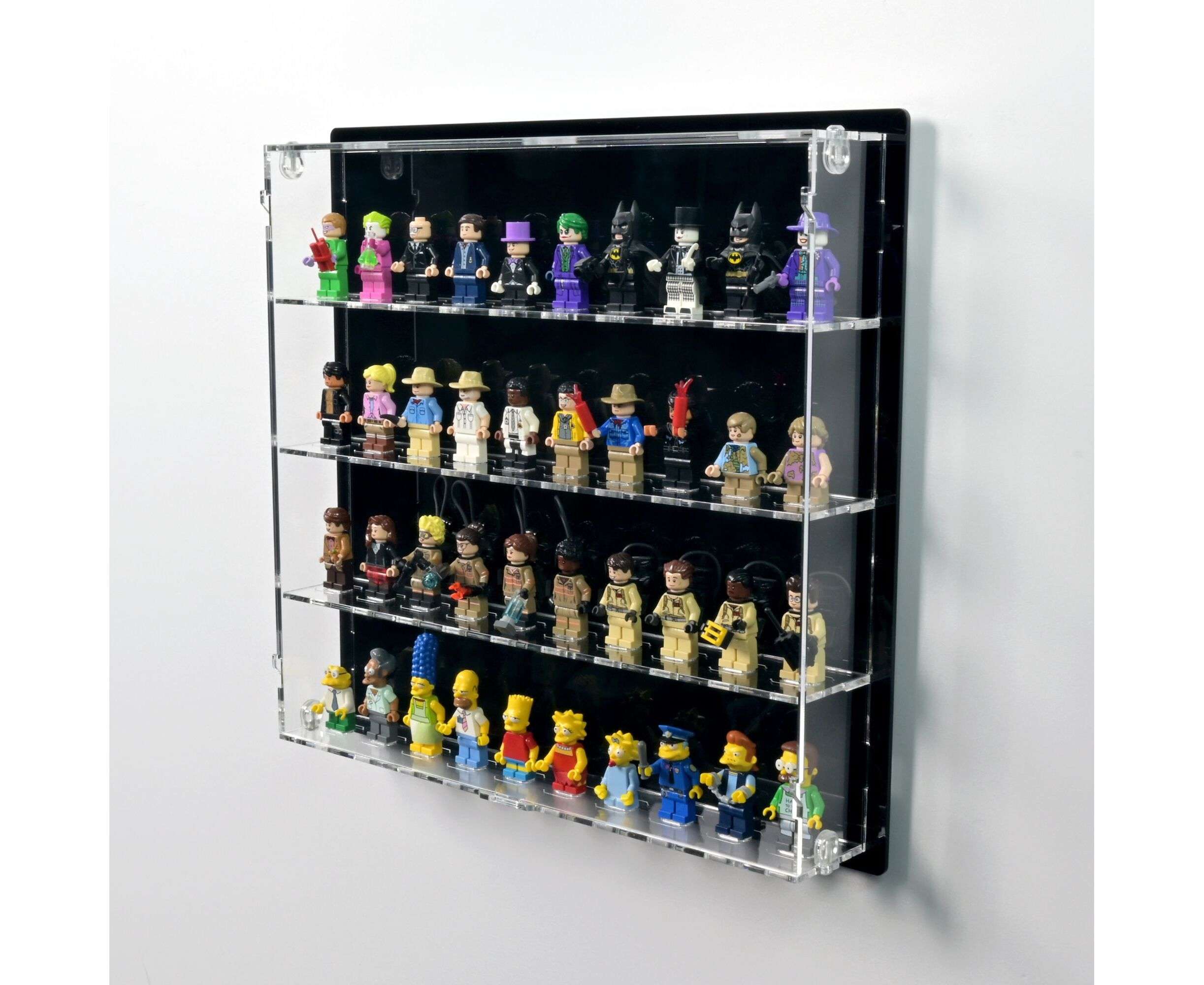 Black LEGO Minifigures Wall Display Case – Holds 40x Minifigures ...