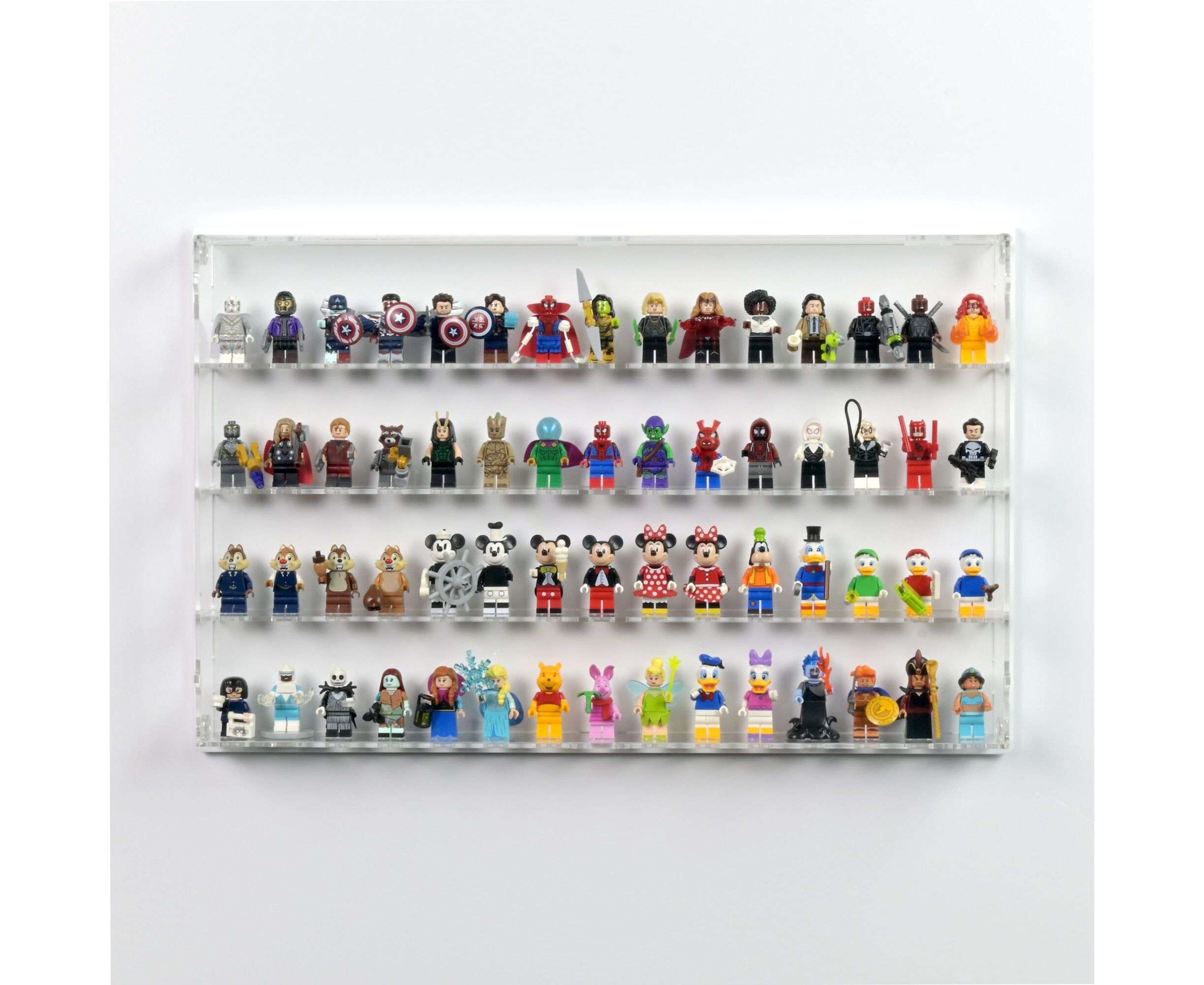 White LEGO Minifigures Wall Display Case – Holds 60x Minifigures ...