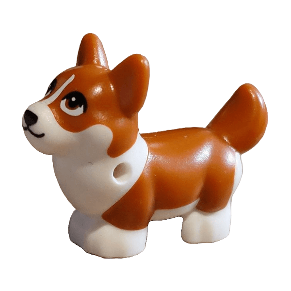 LEGO Animal Dark Orange Corgi Dog Puppy with White Blaze Minifigure ...